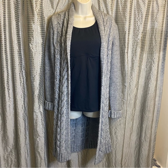 Elsamanda | Sweaters | Elsa Manda Cable Knit Gray Duster Cardigan ...